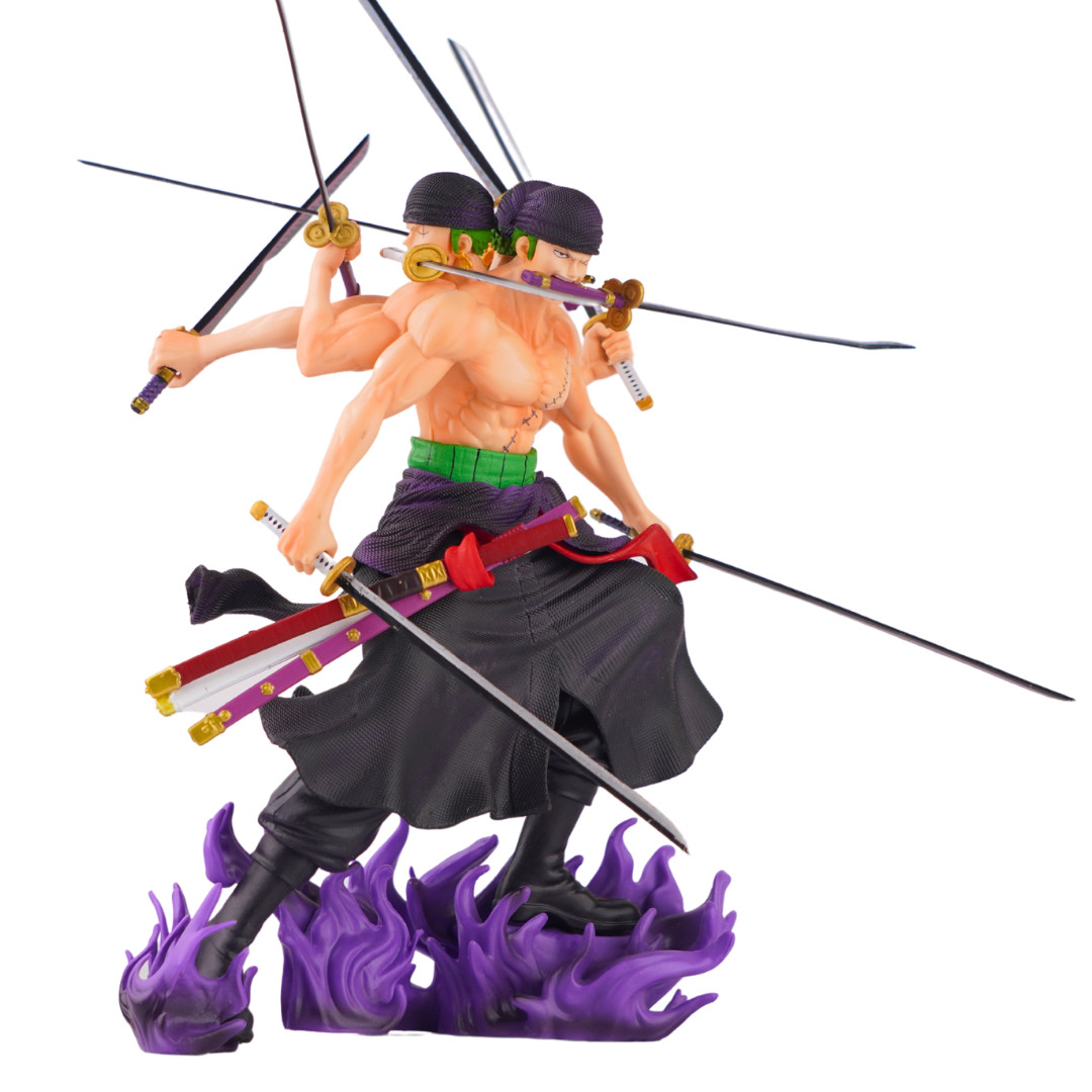 One Piece Anime Three Headed Roronoa Zoro Action Figure