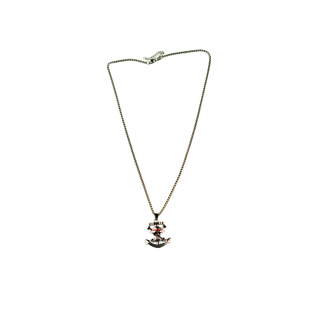 Anime One Piece Luffy Anchor Logo Locket With Chain