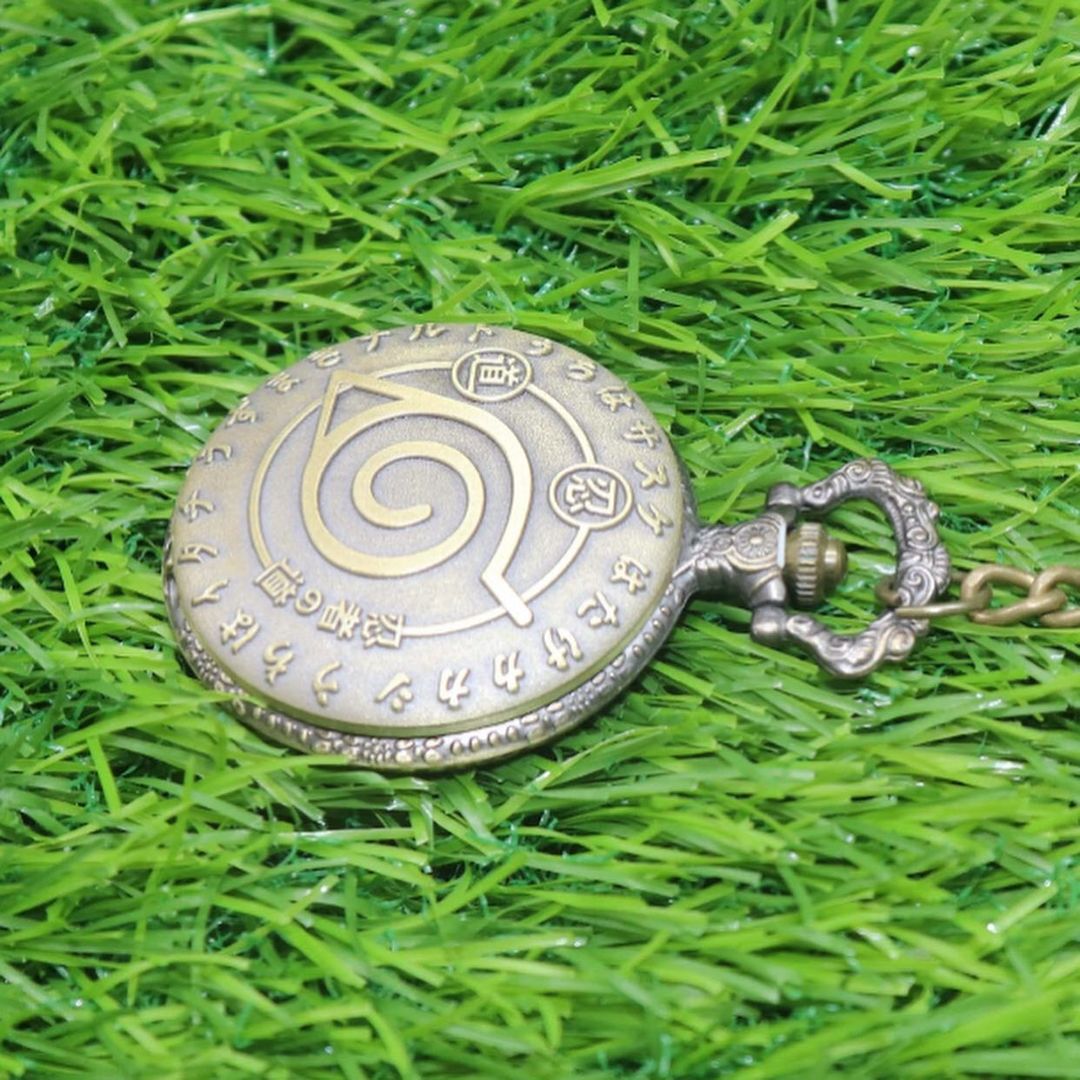 Naruto Antique Analog Pocket Watch Vintage Keychain