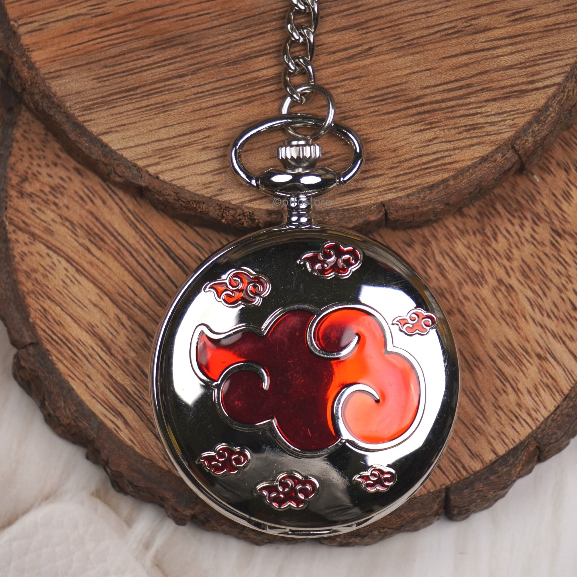 Naruto Anime Akatsuki Pocket Watch Keychain