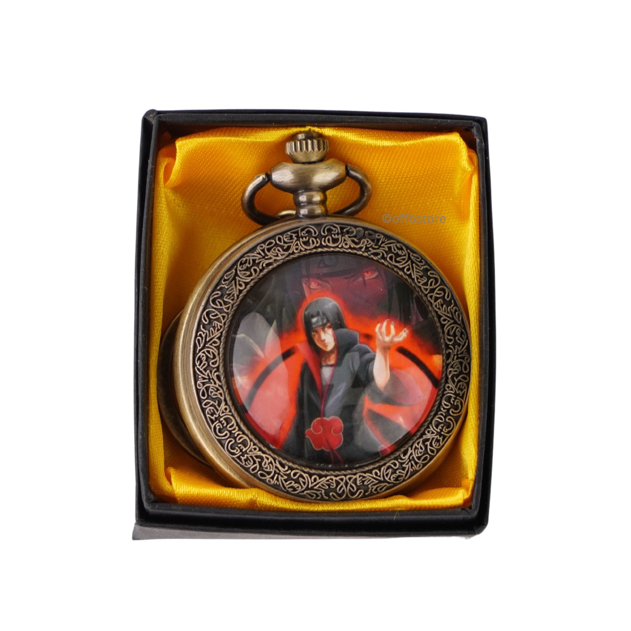 Naruto Anime Itachi Uchiha Pocket Watch Keycahin