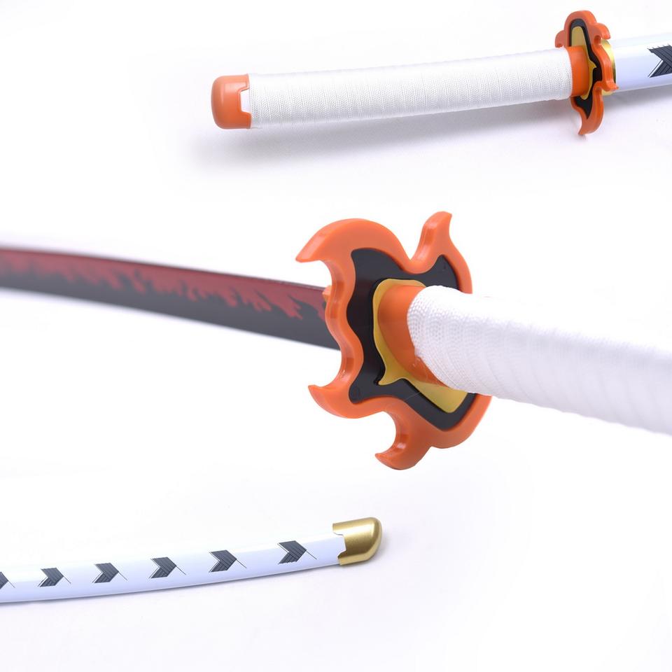 Demon Slayer Anime Rengoku Kyojuro Wooden Life Size Practice Katana Wi