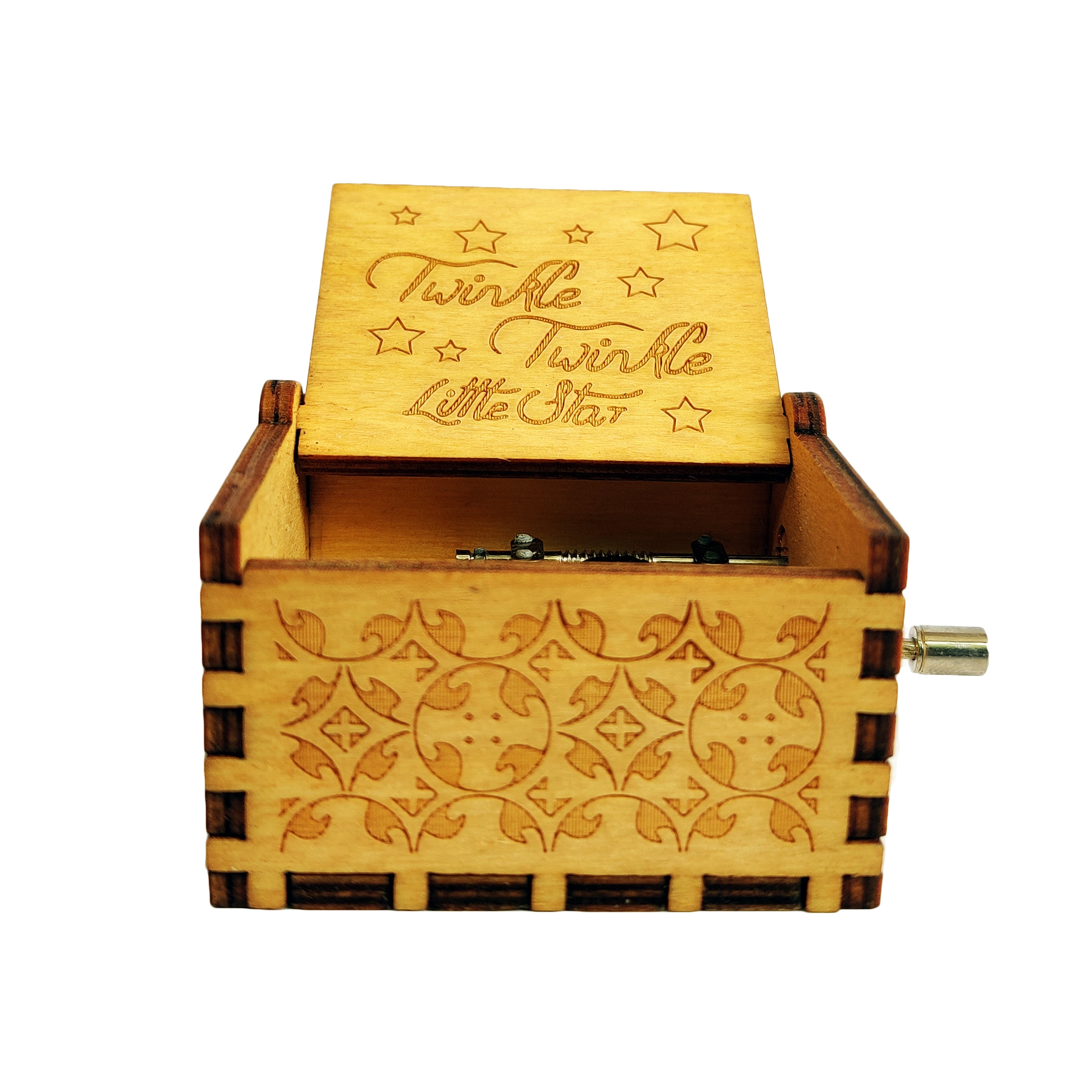 Twinkle Twinkle Little Star Wooden Hand Cranked Engraved Music Box