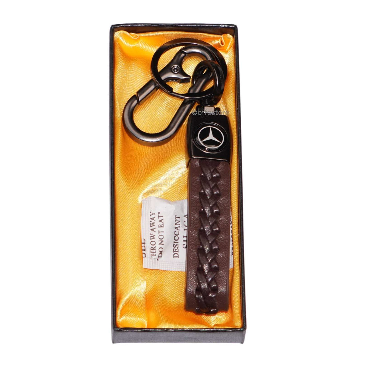 Mercedes Brown Benz Leather Keychain-1